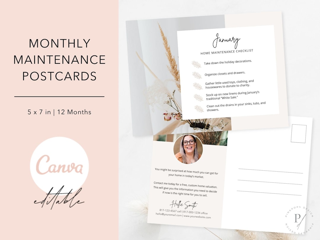 Monthly Maintenance Postcards, Real Estate Mailers, Real Estate ...