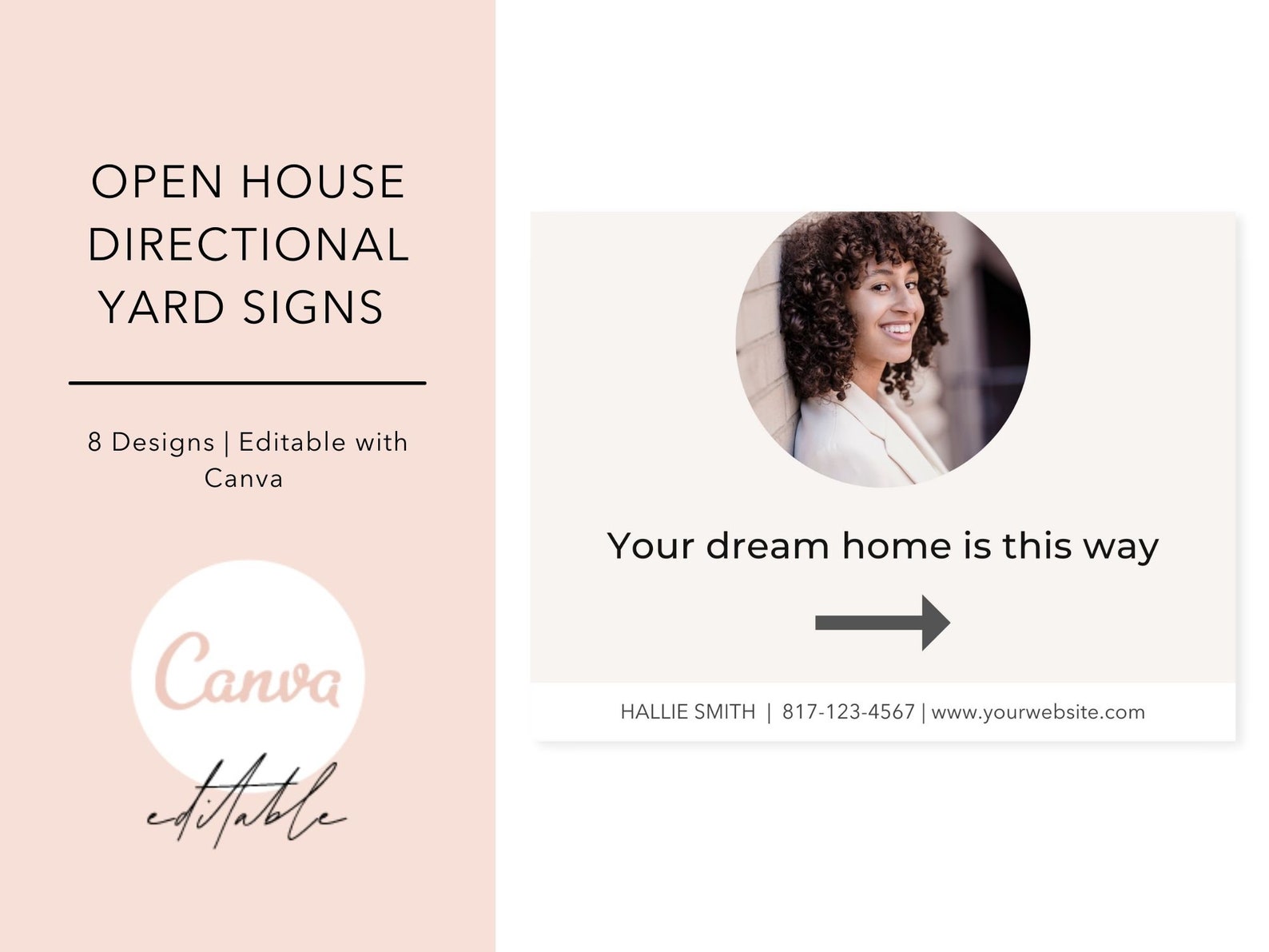 Directional Open House Sign Templates, Real Estate Open House Signs ...