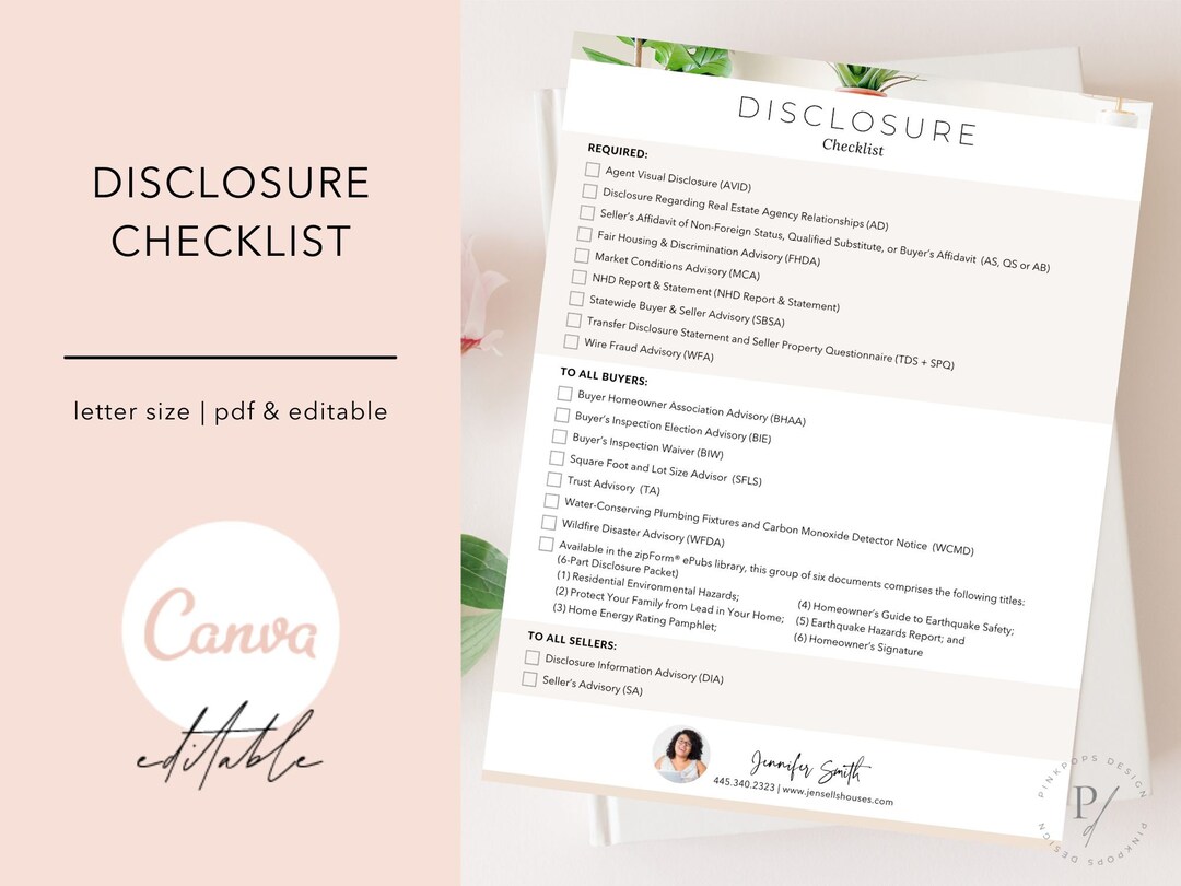 Real Estate Disclosure Checklist, Real Estate Marketing, Real Estate ...