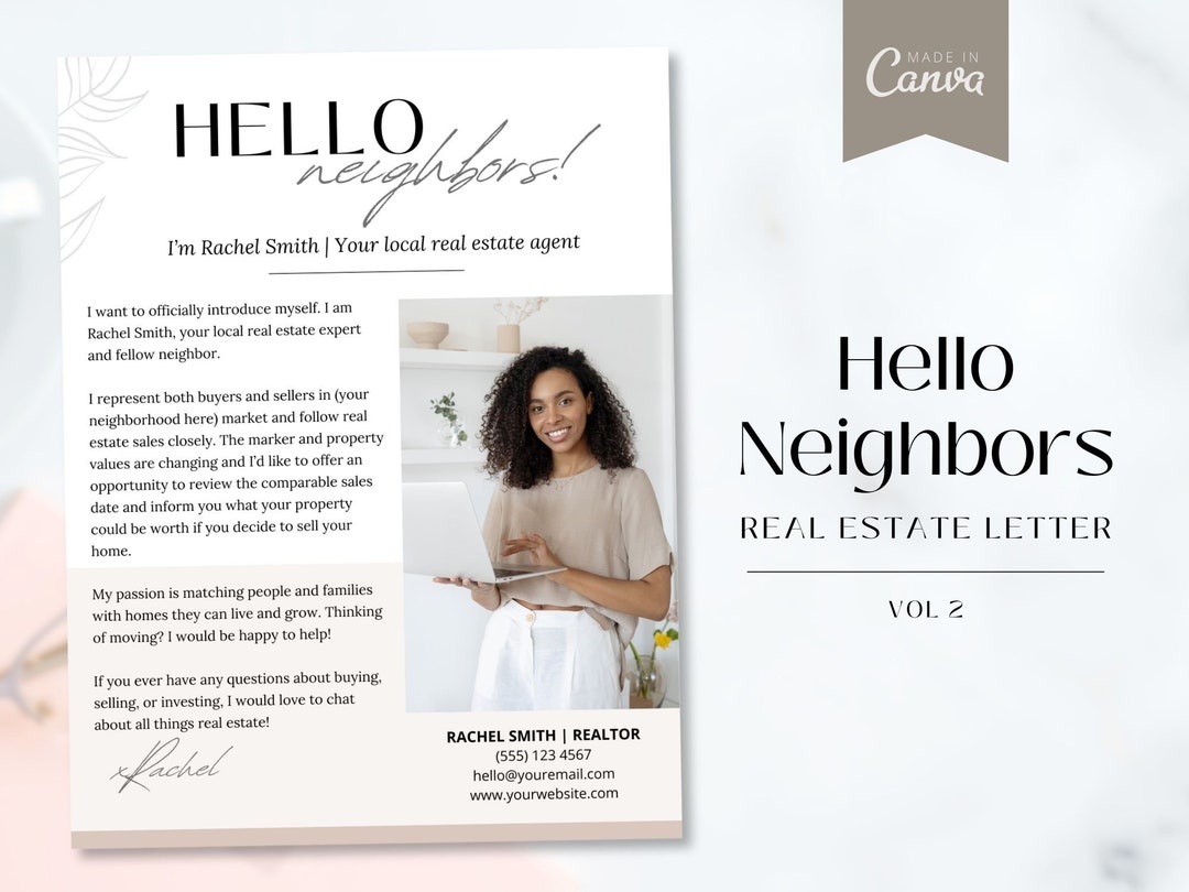 Hello Neighbor Real Estate Prospecting Letter, Vol 02, Hi Neighbor ...
