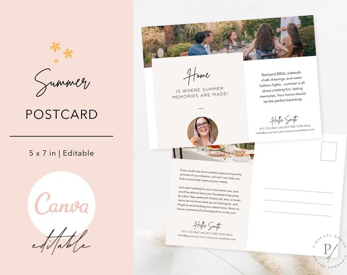 Set of Hello Summer Checklist Mailers W/envelopes Business Card Mailer ...