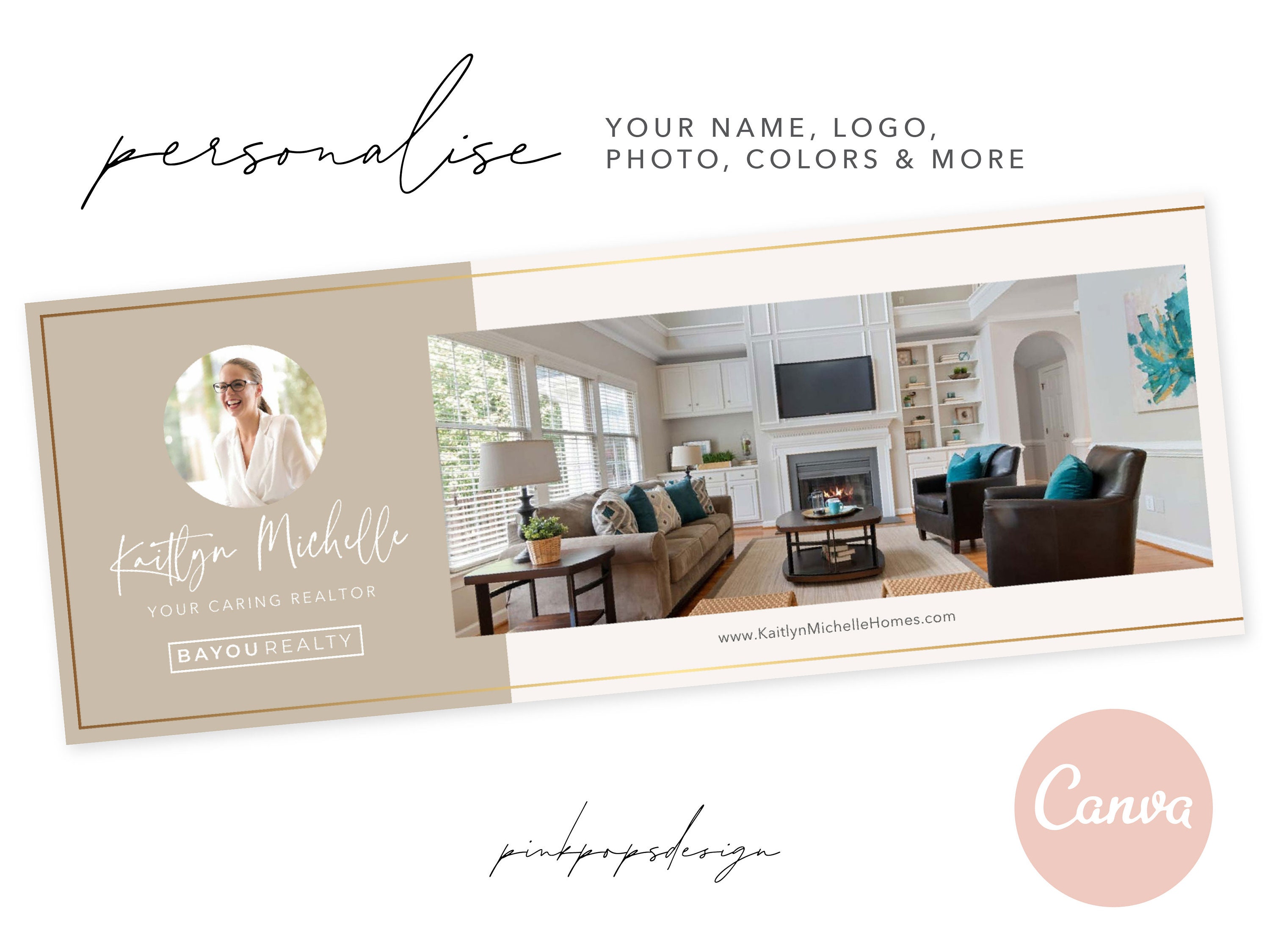 Tan Real Estate Facebook Banner Real Estate Marketing | Etsy