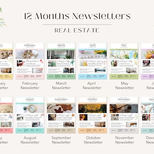 Real Estate Monthly Newsletter Bundle, Canva Template - Etsy