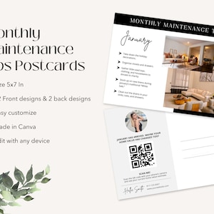 Monthly Maintenance Tips Postcards | Real Estate Marketing Postcard ...