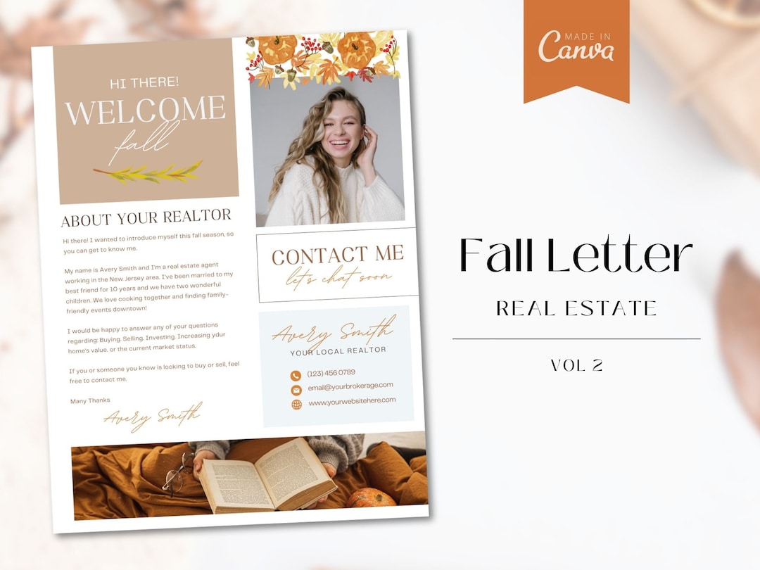 Fall Real Estate Flyer | Realtor Hello Neighbor Letter | Realtor ...