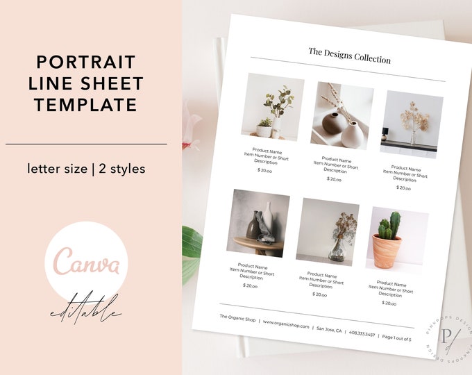 Line Sheet Canva Template Minimal Product Sales Sheet - Etsy