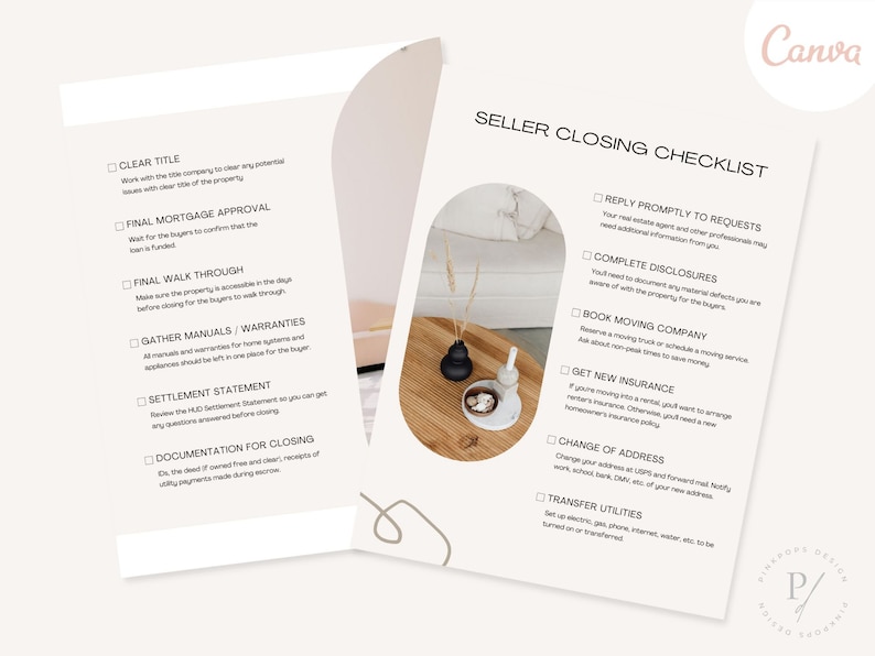 Luxury Seller Closing Checklist Luxury Real Estate Marketing - Etsy