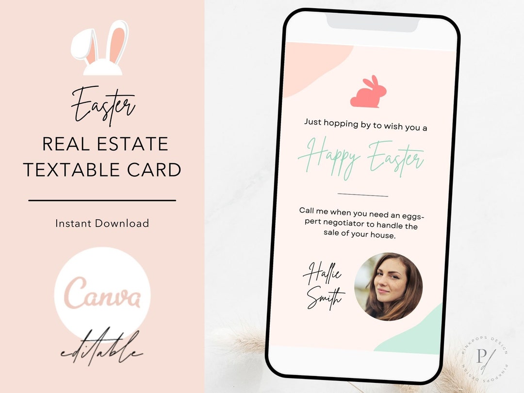 Hopping to Wish You Happy Easter Real Estate Digital Easter Card ...