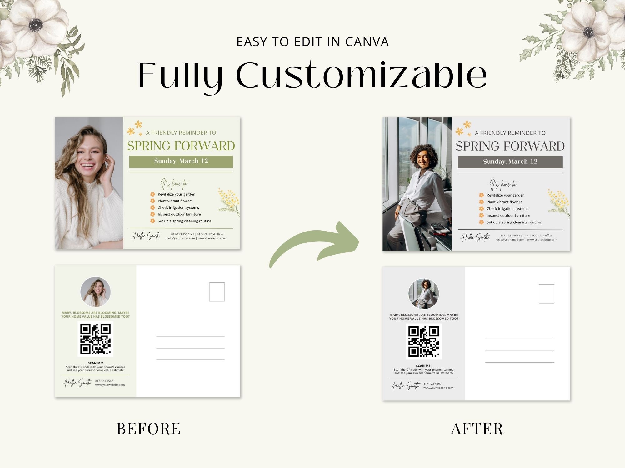 Real Estate Spring Forward Postcard | Marketing Mailer (canva Template ...