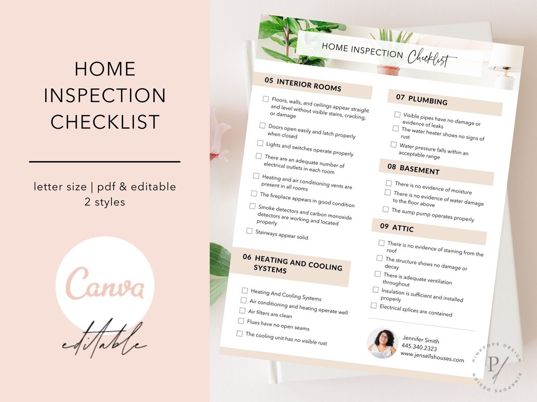 Home Inspection Checklist, Real Estate Marketing, Inspection Checklist ...