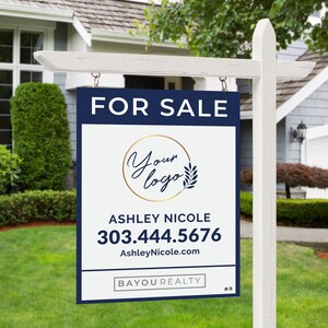 For Sale Sign 20x30 NAVY, Canva Real Estate for Sale Sign Template ...
