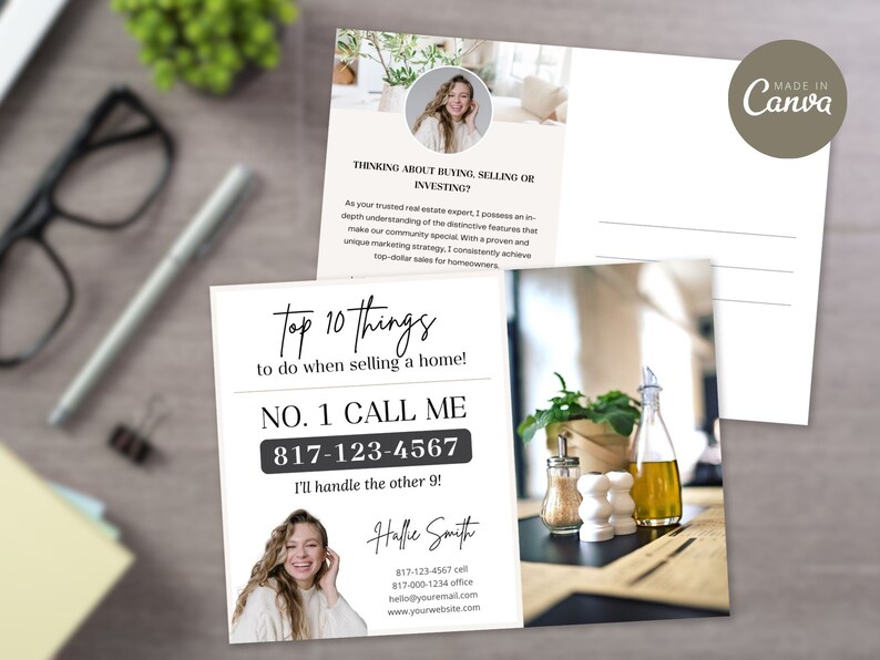 Real Estate Marketing Postcard | Call Me Template (canva Editable) - Etsy