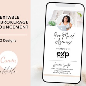 Real Estate New Brokerage Announcement, Canva Template (digital ...