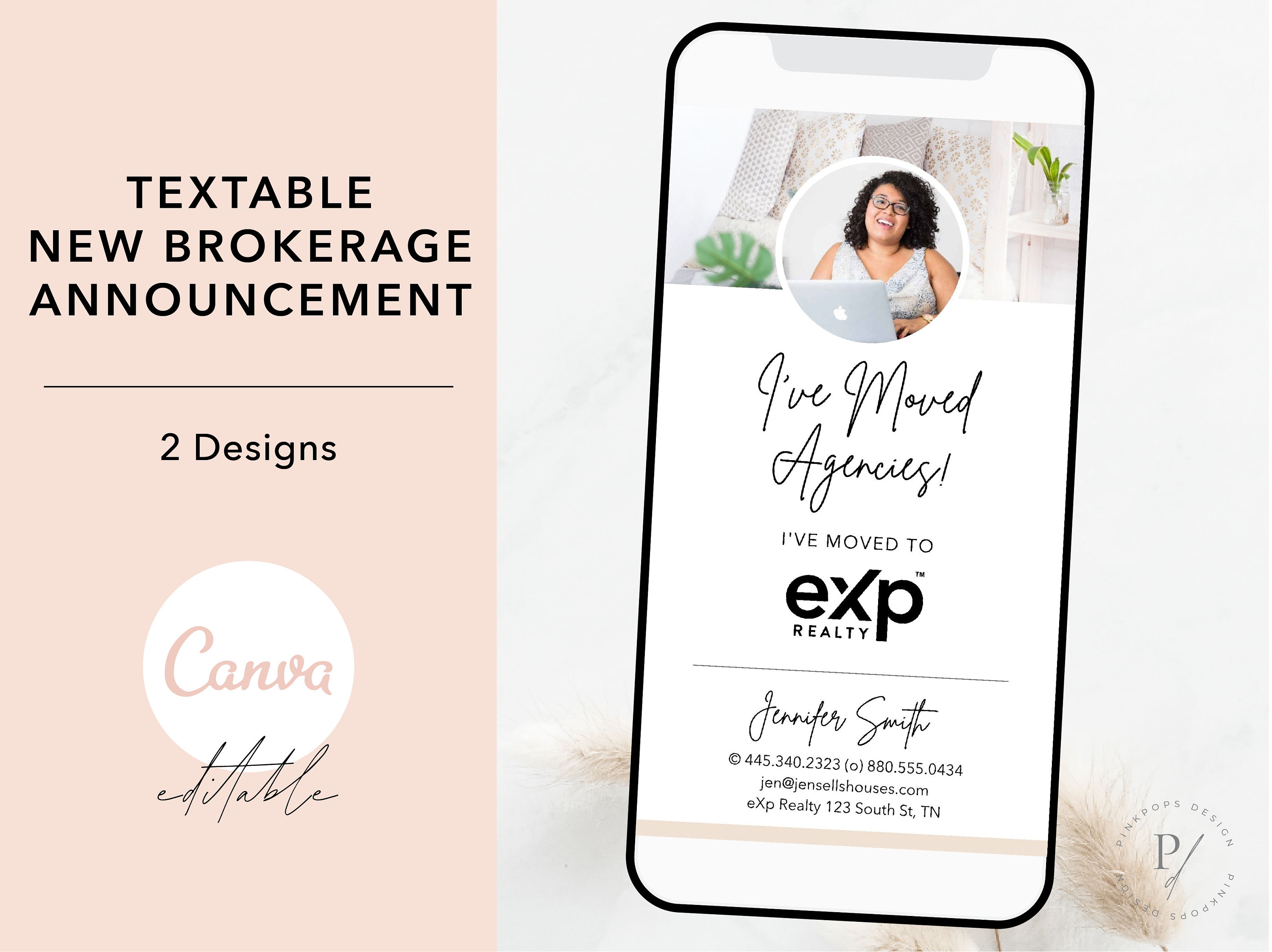 Real Estate New Brokerage Announcement, Canva Template (digital ...