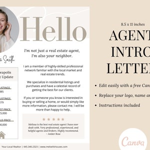 Real Estate Agent Intro Letter Flyer, Editable Canva Template - Etsy