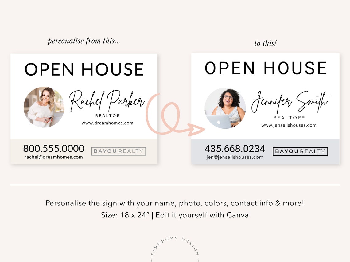 Modern Open House Sign Template Real Estate Open House Sign | Etsy