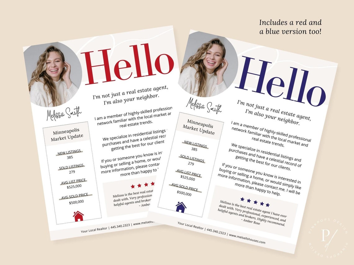 Real Estate Agent Intro Letter Flyer, Editable Canva Template - Etsy