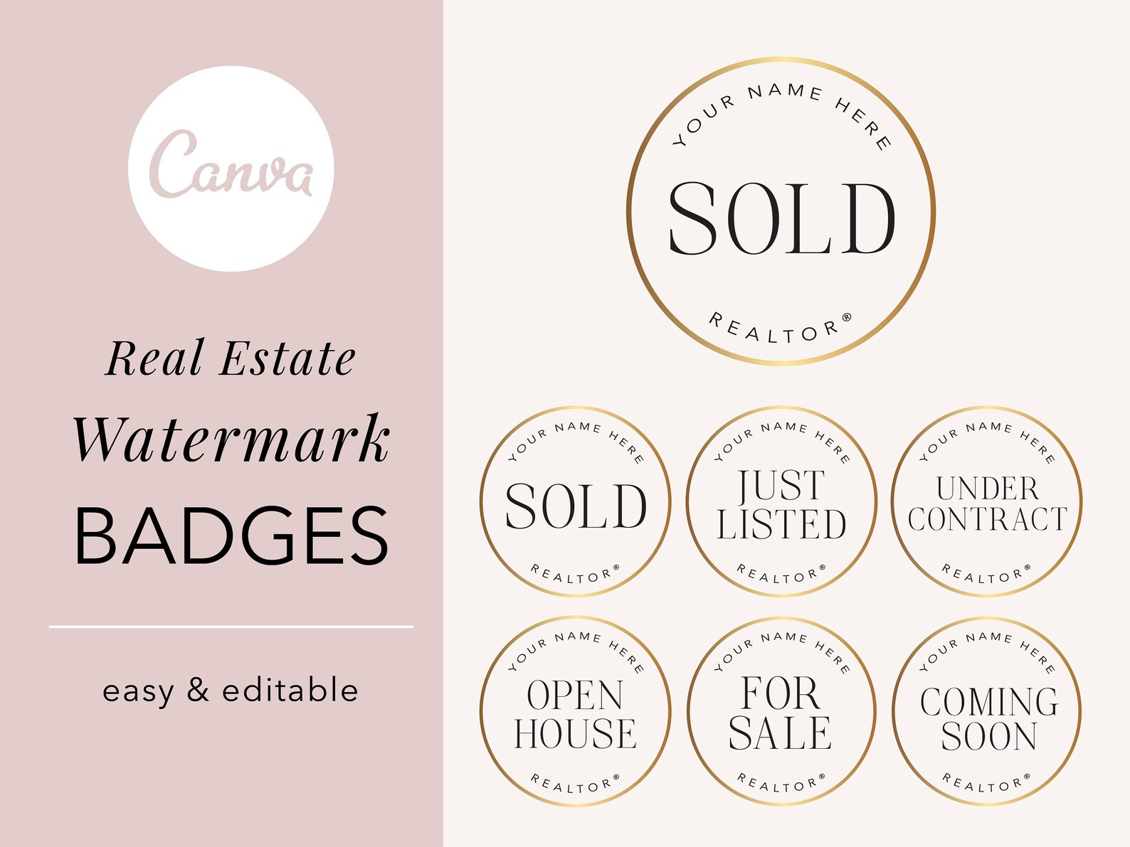 Real Estate Watermarks Real Estate Badges Realtor Logo Sold - Etsy UK