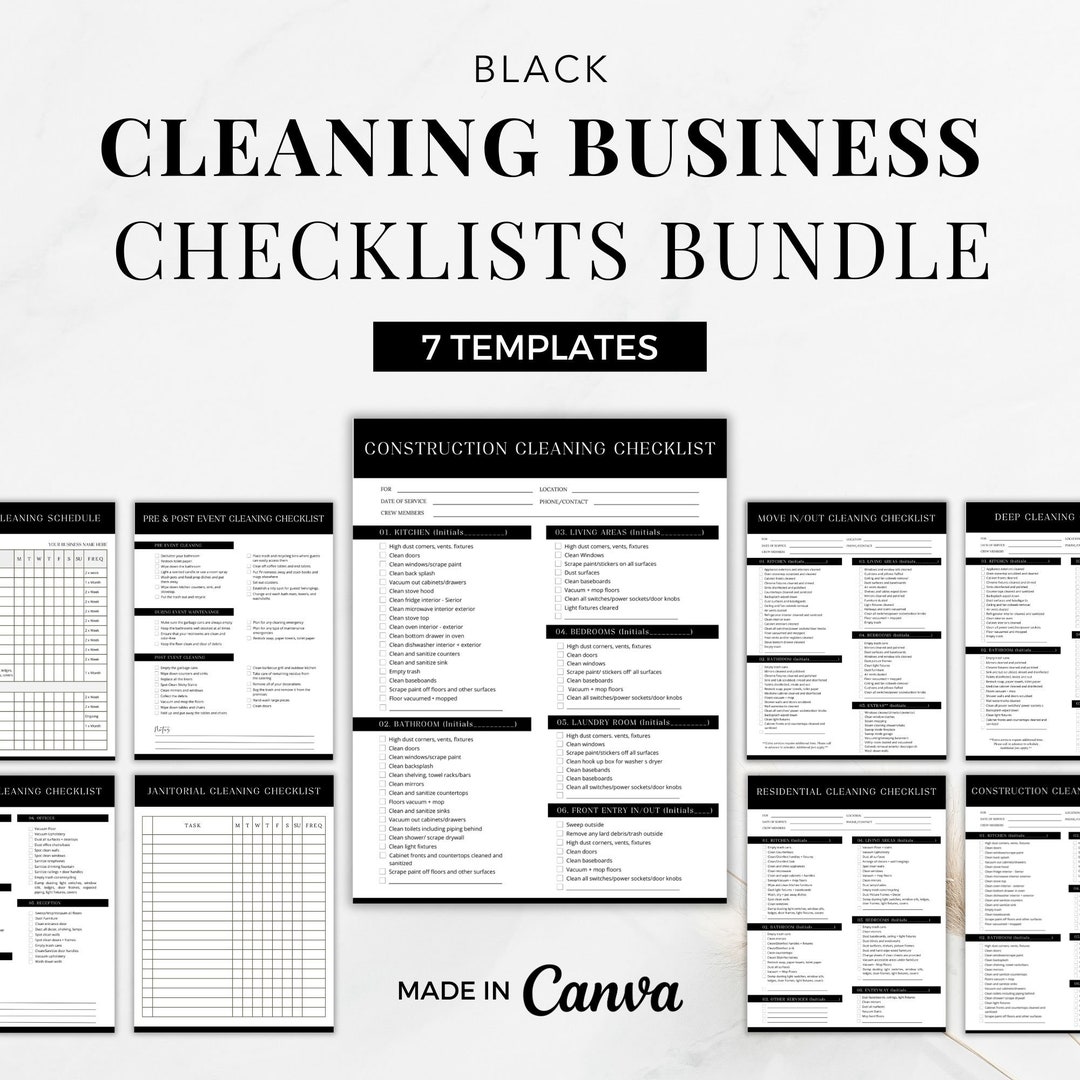 Cleaning Business Checklist Bundle, Cleaning Business Template ...