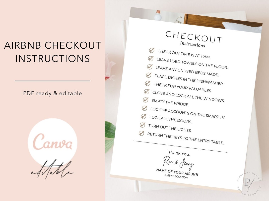 Airbnb Checkout Instructions, Airbnb Template, Airbnb Printable, Check ...