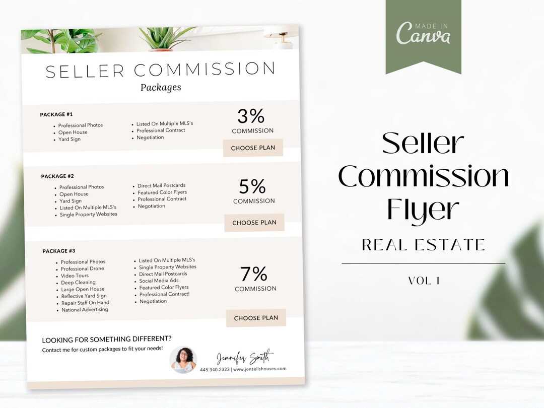 Real Estate Seller Commission Flyer | Real Estate Marketing | Real ...