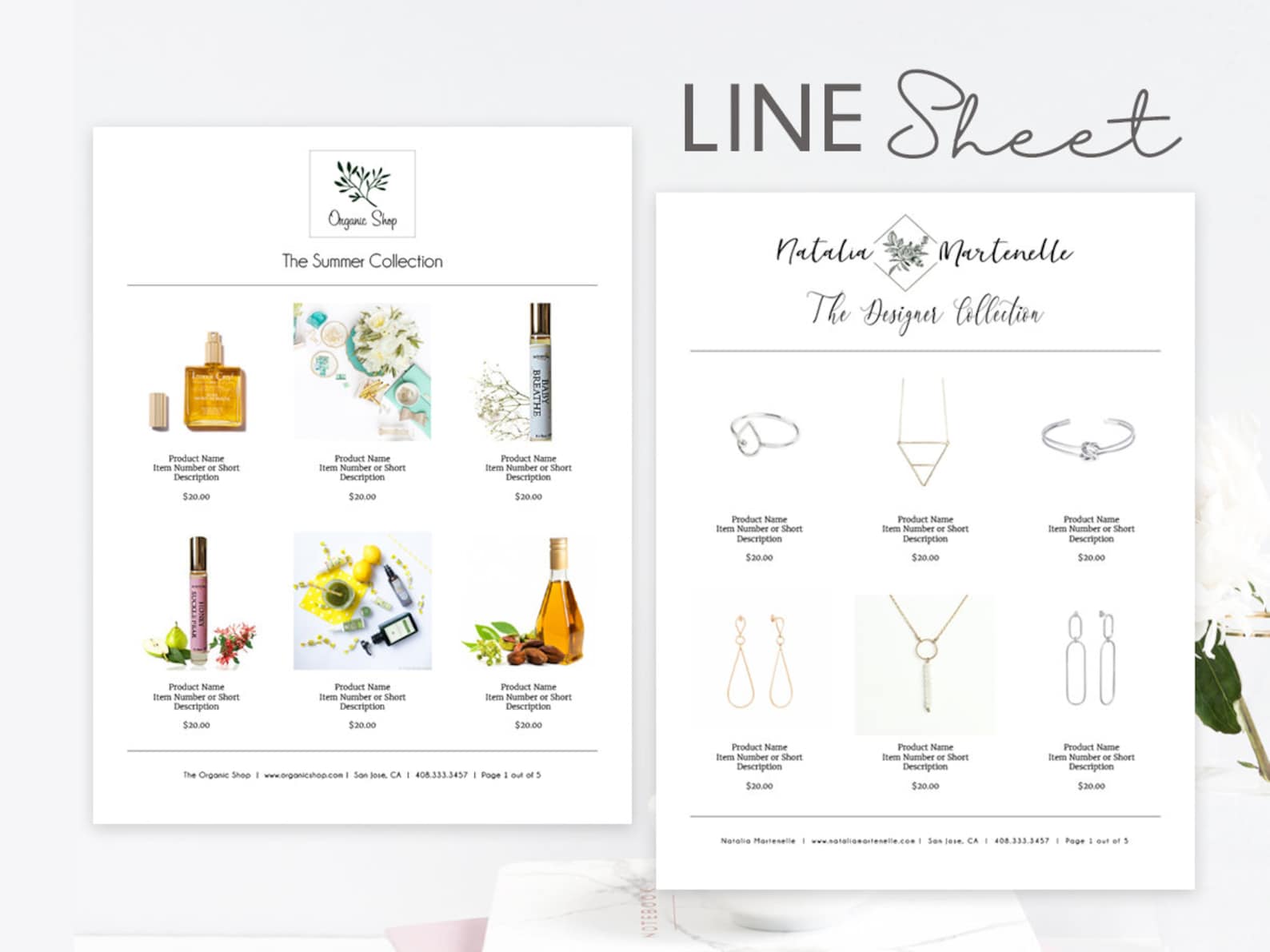 Line Sheet Word Template Minimal & Elegant Product Sales | Etsy