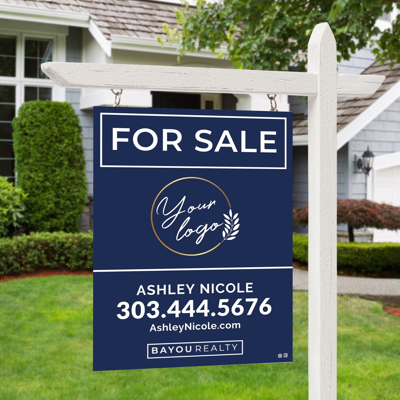 For Sale Sign 24x32 NAVY, Canva Real Estate for Sale Sign Template ...