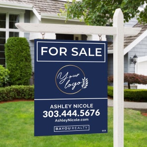 For Sale Sign 20x30 NAVY, Canva Real Estate for Sale Sign Template ...