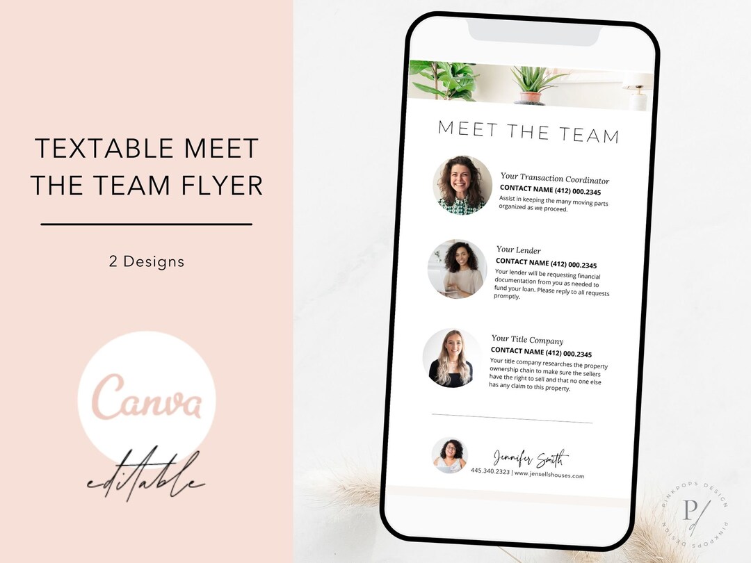 Textable Meet the Team Flyer, Real Estate Broker Team Flyer, Real ...
