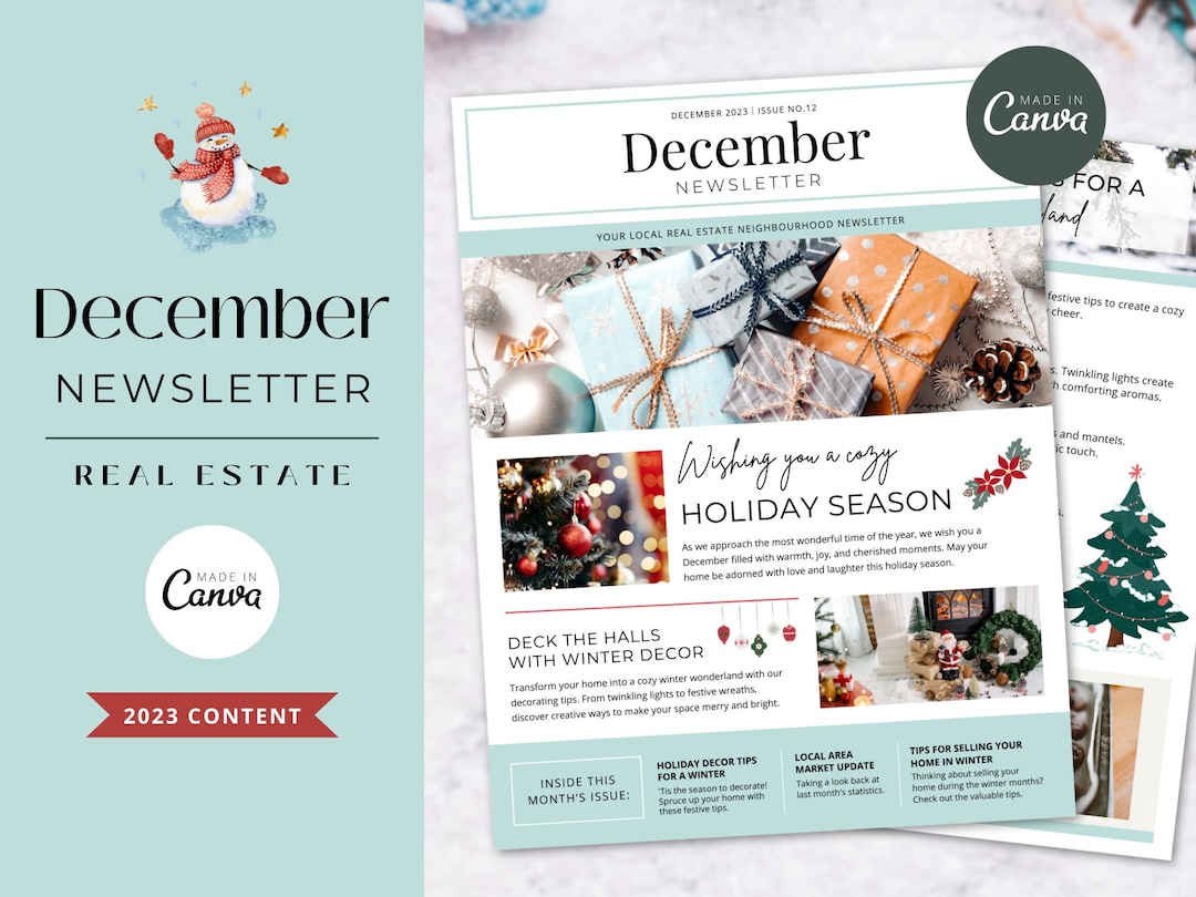 Real Estate December Newsletter, December 2023 Newsletter, Real Estate ...