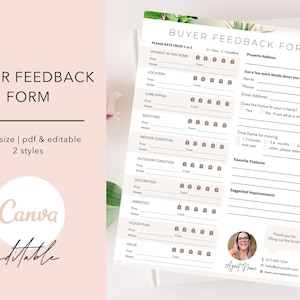 Real Estate Buyer Feedback Form, Showing Feedback (PDF, Editable Canva ...