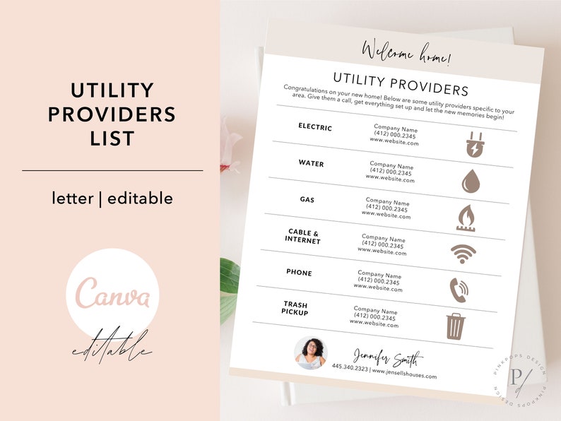 Utility Providers Flyer Real Estate Marketing Utility - Etsy
