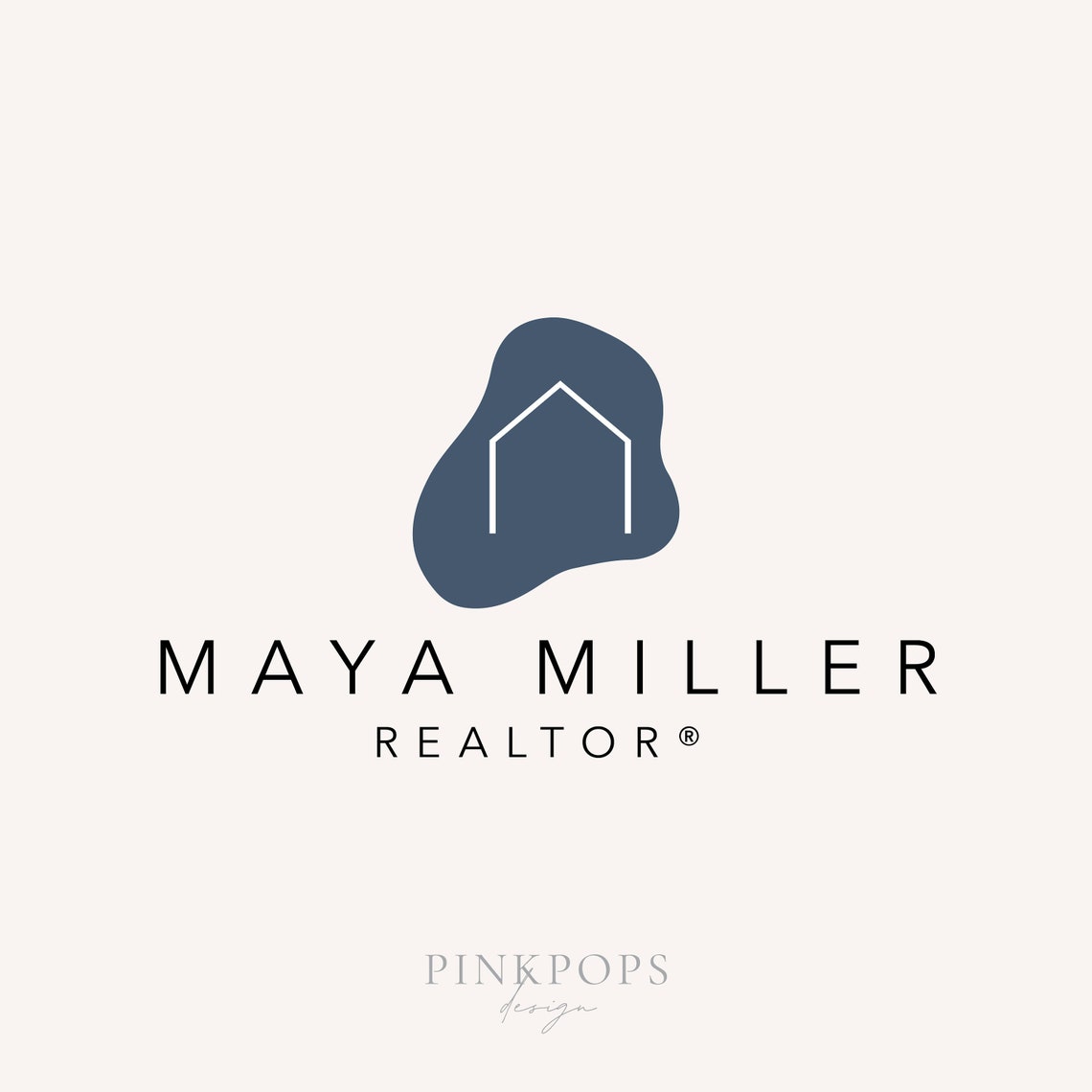 Modern House Logo Realtor Logo Grey Blue Realtor Logo Real - Etsy
