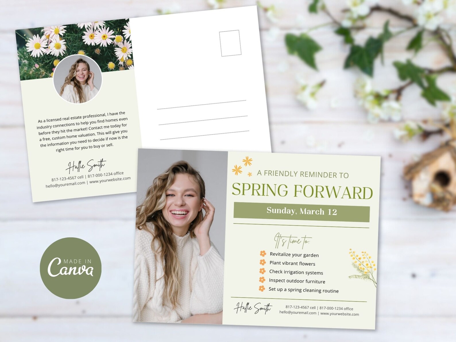 Real Estate Spring Forward Postcard | Marketing Mailer (canva Template ...