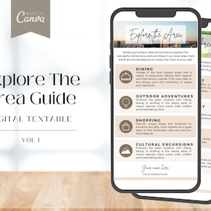Textable Explore the Area Guide, Airbnb Guest Sign, Airbnb Guide ...