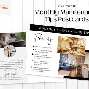 Monthly Maintenance Tips Postcards | Real Estate Marketing Postcard ...