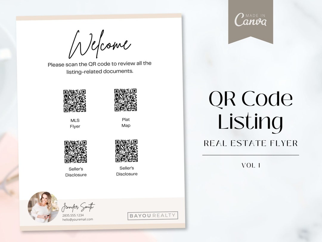 QR Code Listing Flyer, Agent QR Code, Listing Flyer, Vendor Booth Sign ...