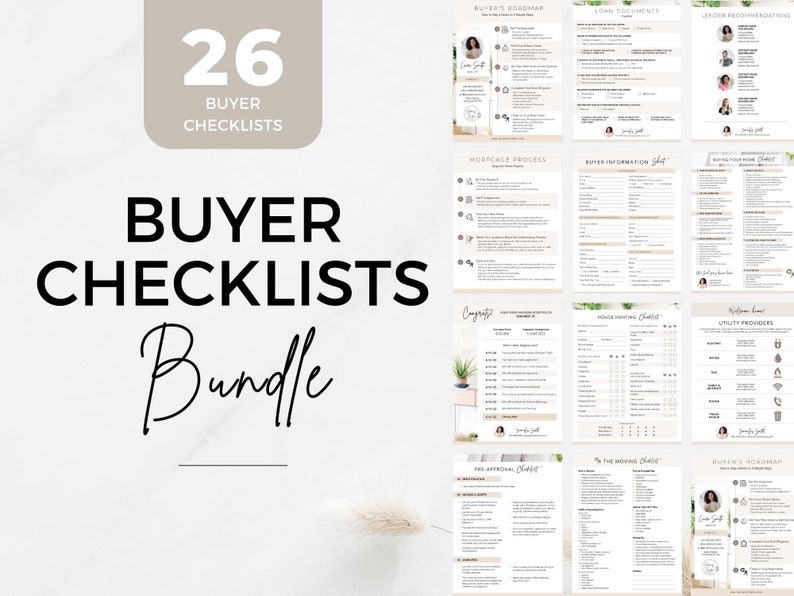 Real Estate Buyer Checklists Bundle, Marketing Templates (canva ...