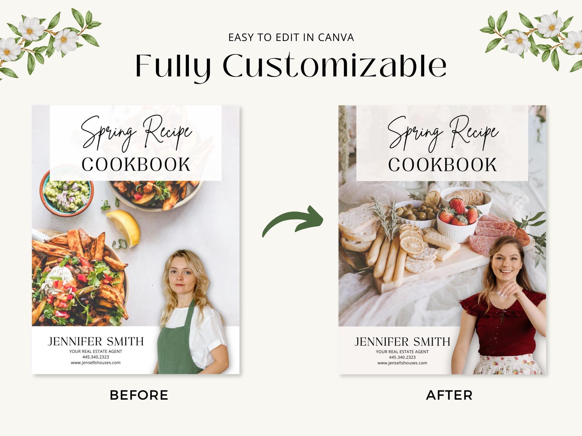 Real Estate Spring Recipe Cookbook, Canva Template (digital Download ...