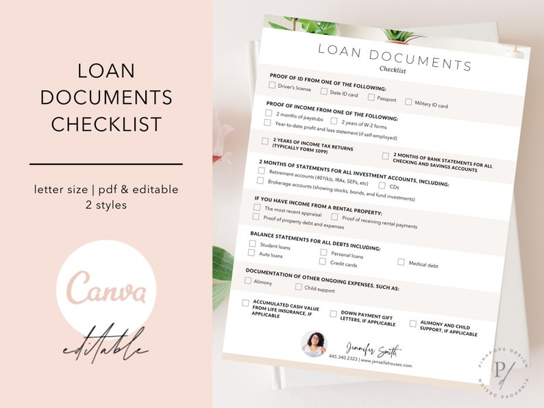 Loan Documents Checklist Mortgage Checklist Loan Documents - Etsy