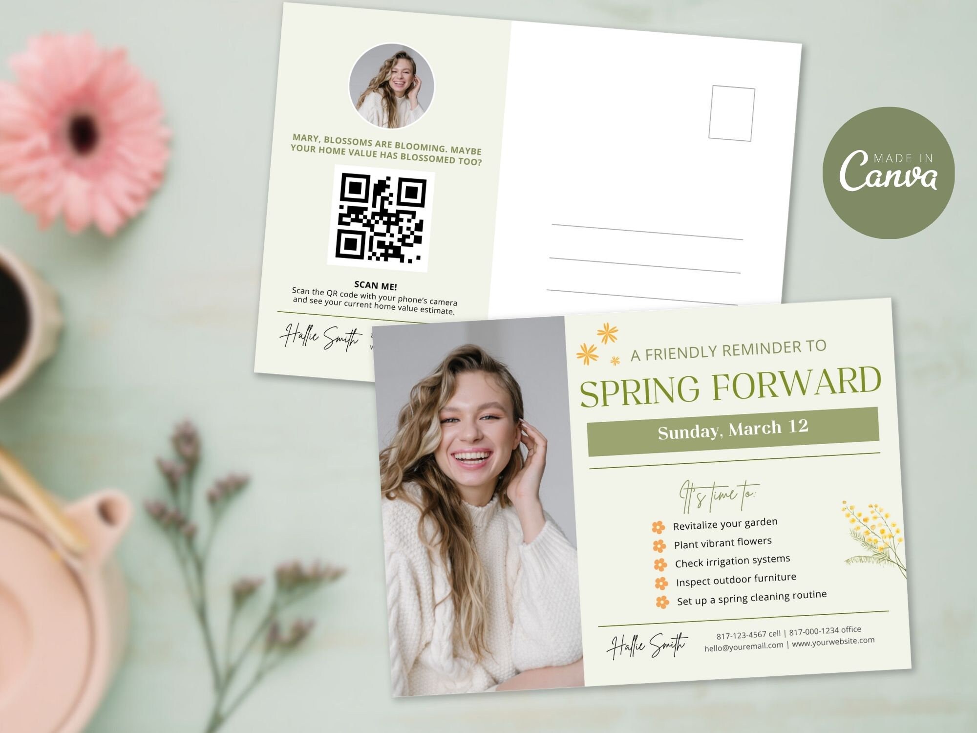 Real Estate Spring Forward Postcard | Marketing Mailer (canva Template ...