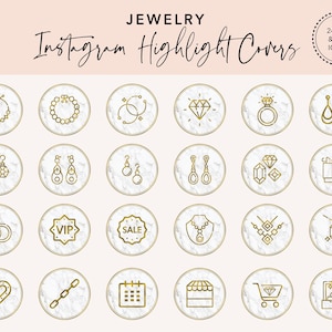 Gold Jewelry Instagram Highlights, Marble Instagram Story Templates ...