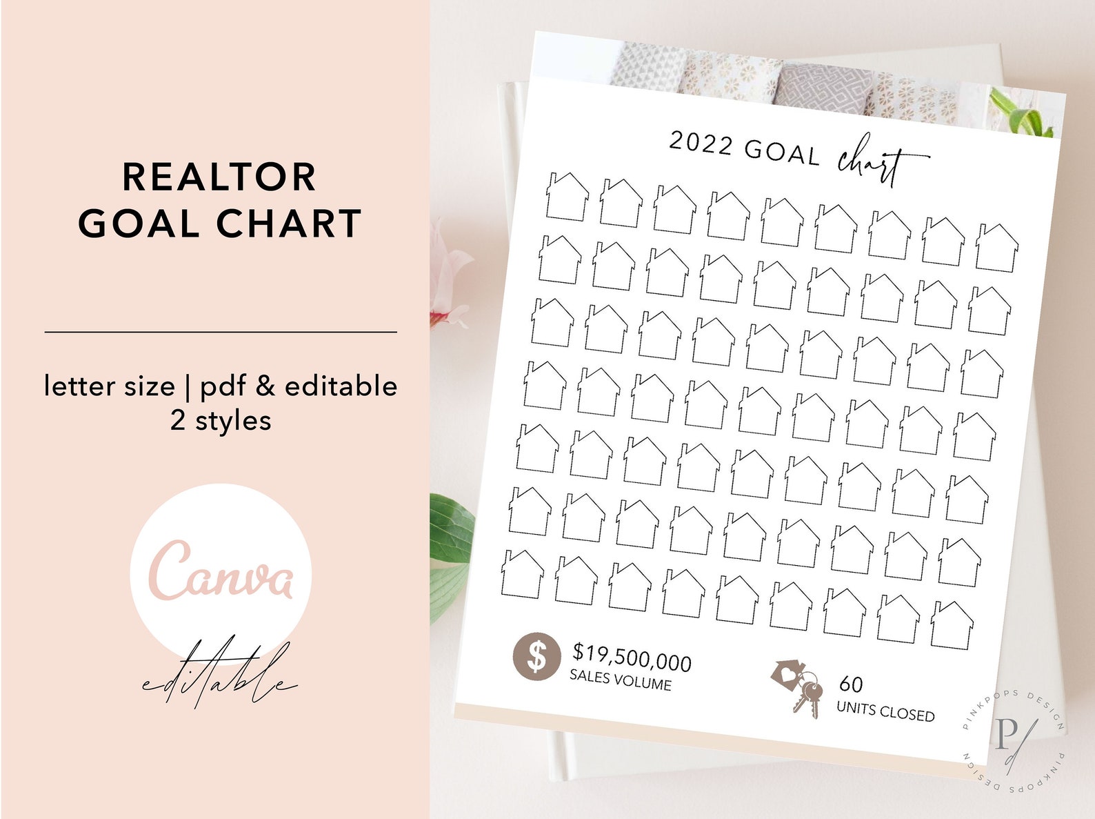 Real Estate Goal Chart House Goal Chart Real Estate | Etsy
