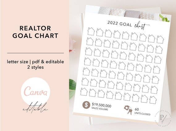 Real Estate Goal Chart House Goal Chart Real Estate | Etsy