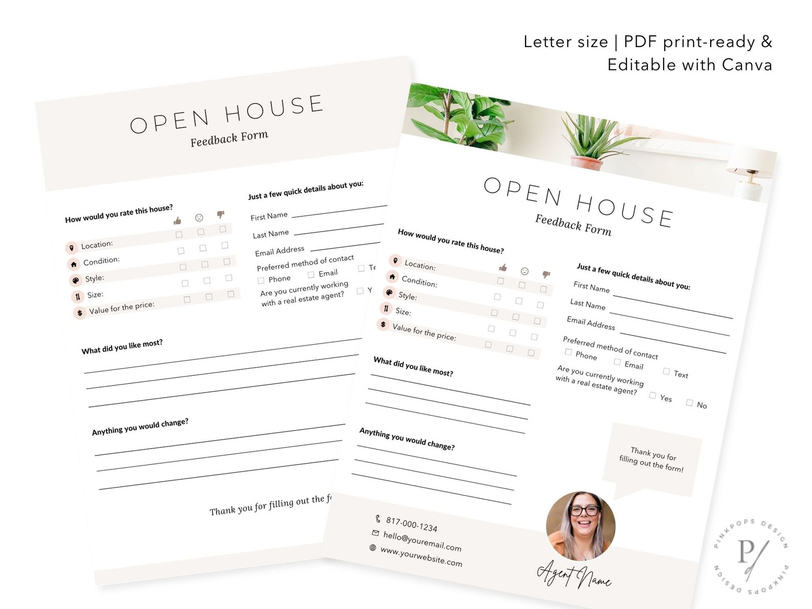 Open House Feedback Form Template, Real Estate Marketing (canva ...