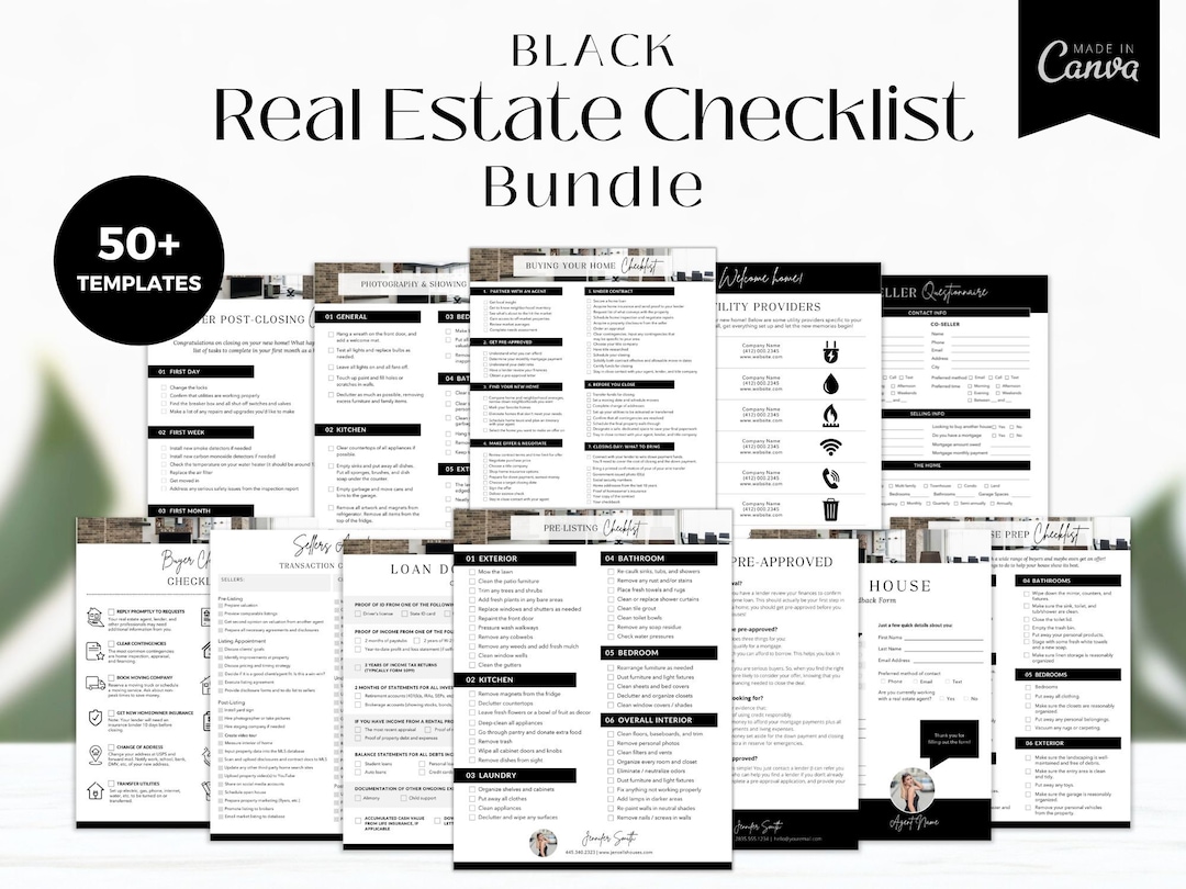 Real Estate Checklist Bundle, Real Estate Bundle, Real Estate seller ...
