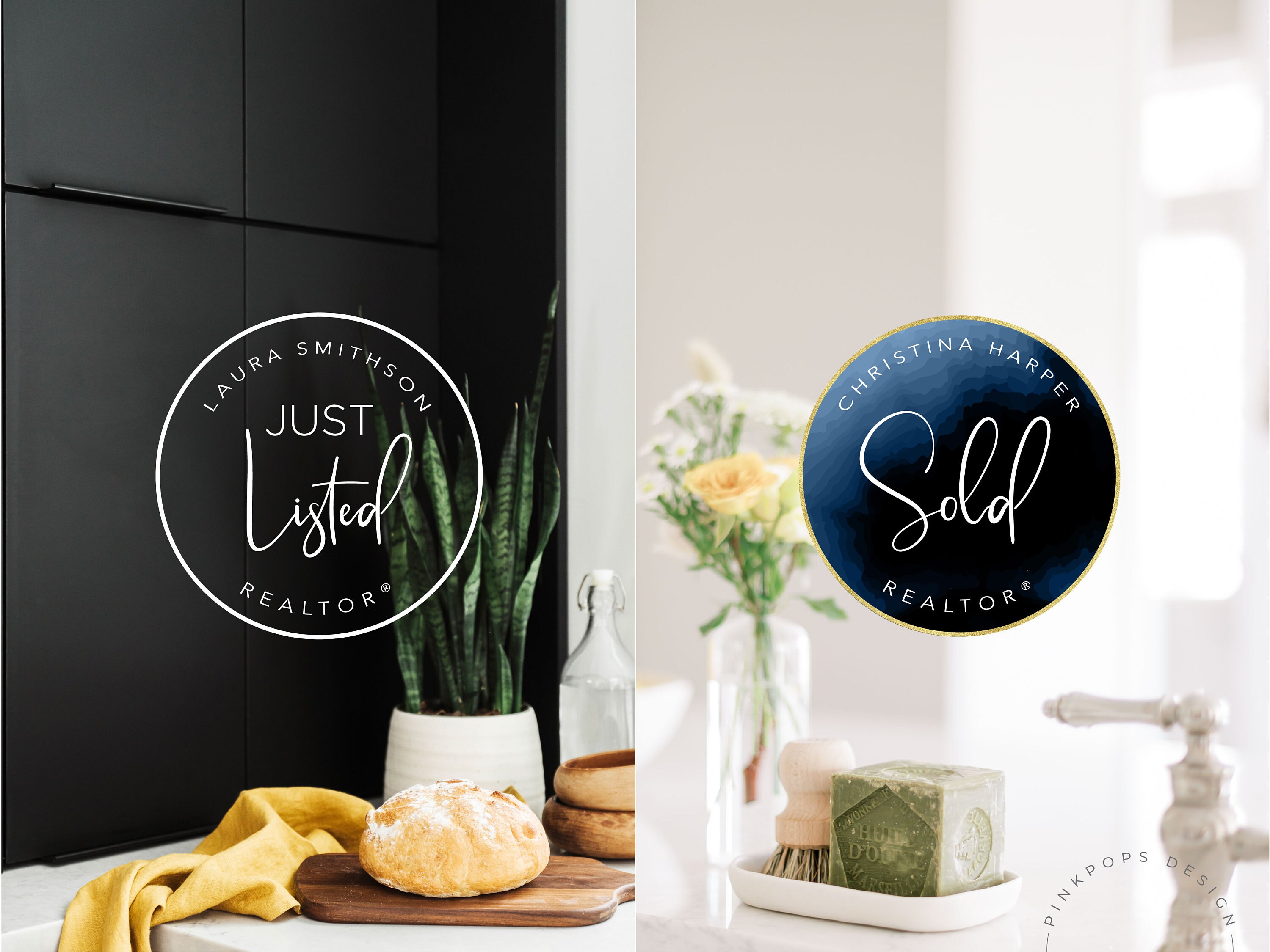 Real Estate Watermarks Real Estate Badges Realtor Logo Sold - Etsy UK