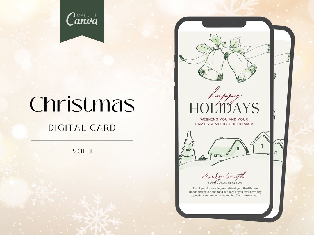 Real Estate Christmas Digital Card, Christmas Digital Card, Textable ...
