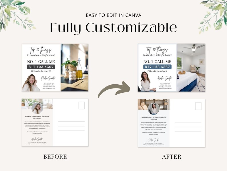 Real Estate Marketing Postcard | Call Me Template (canva Editable) - Etsy