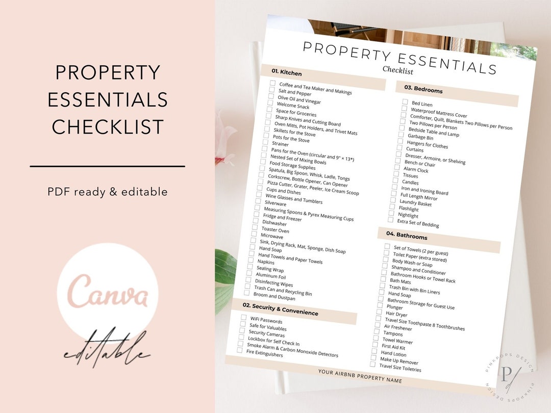 Airbnb Inventory Checklist, Airbnb Essentials Checklist, Airbnb ...